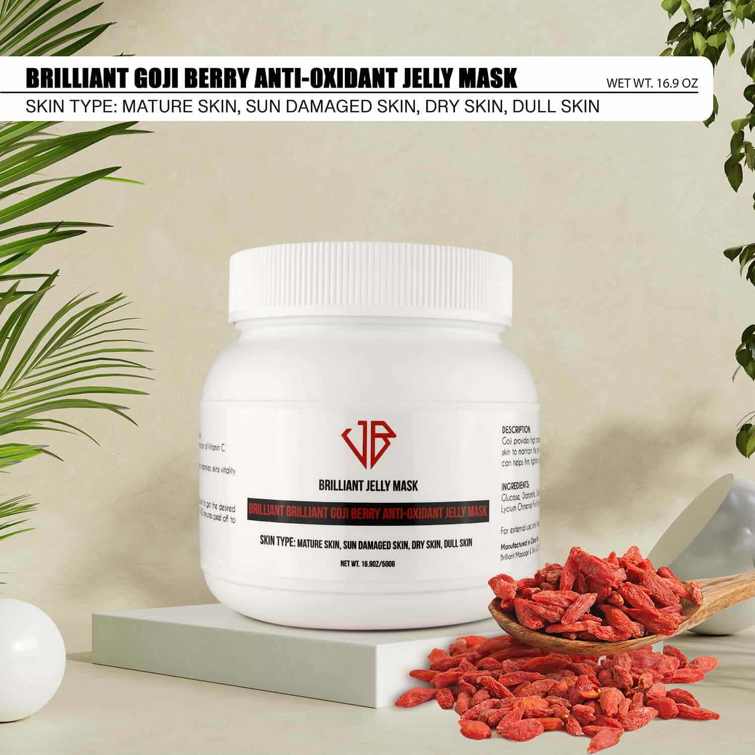 BRILLIANT GOJI BERRY ANTI-OXIDANT JELLY MASK - Brilliant Massage & Skin